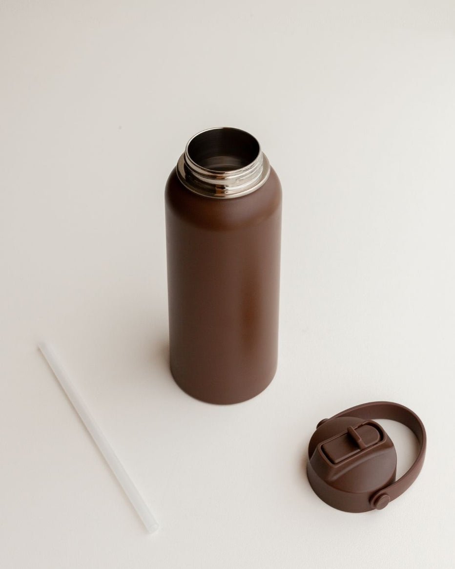 Prae Drink Bottle | 960ml Insulated Stainless Steel | Chocolate Brown – Prae Wellness