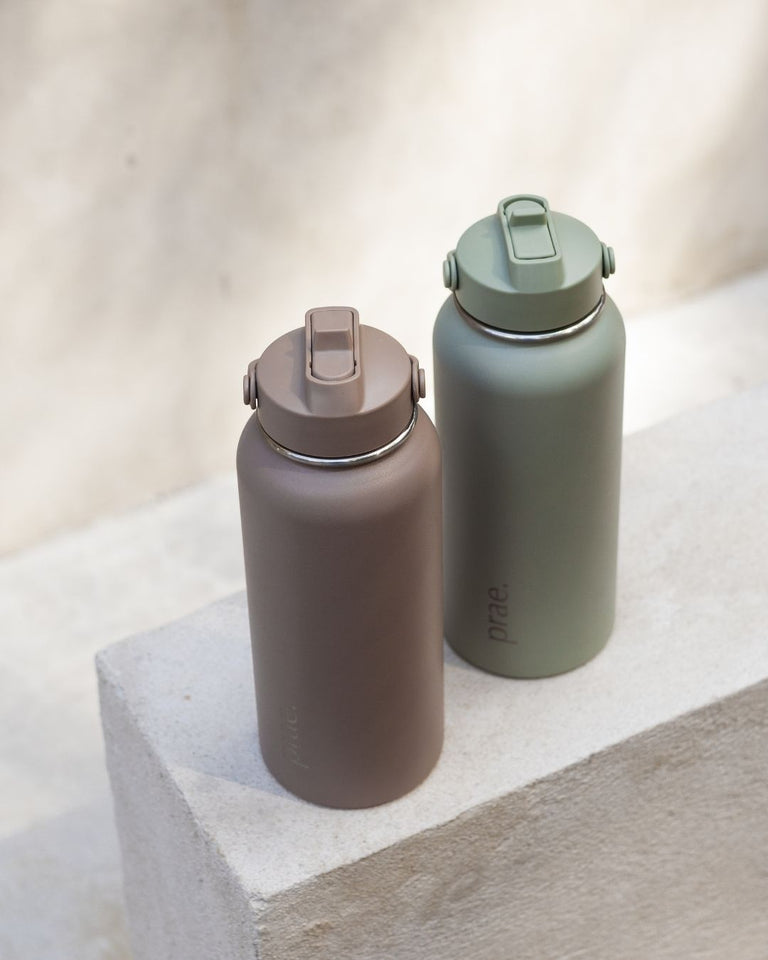 Prae Drink Bottle | 960ml Insulated Stainless Steel | Taupe – Prae Wellness